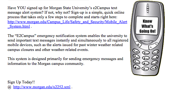Sign Up for Morgan’s Text Message Alert System – Morgan State ...